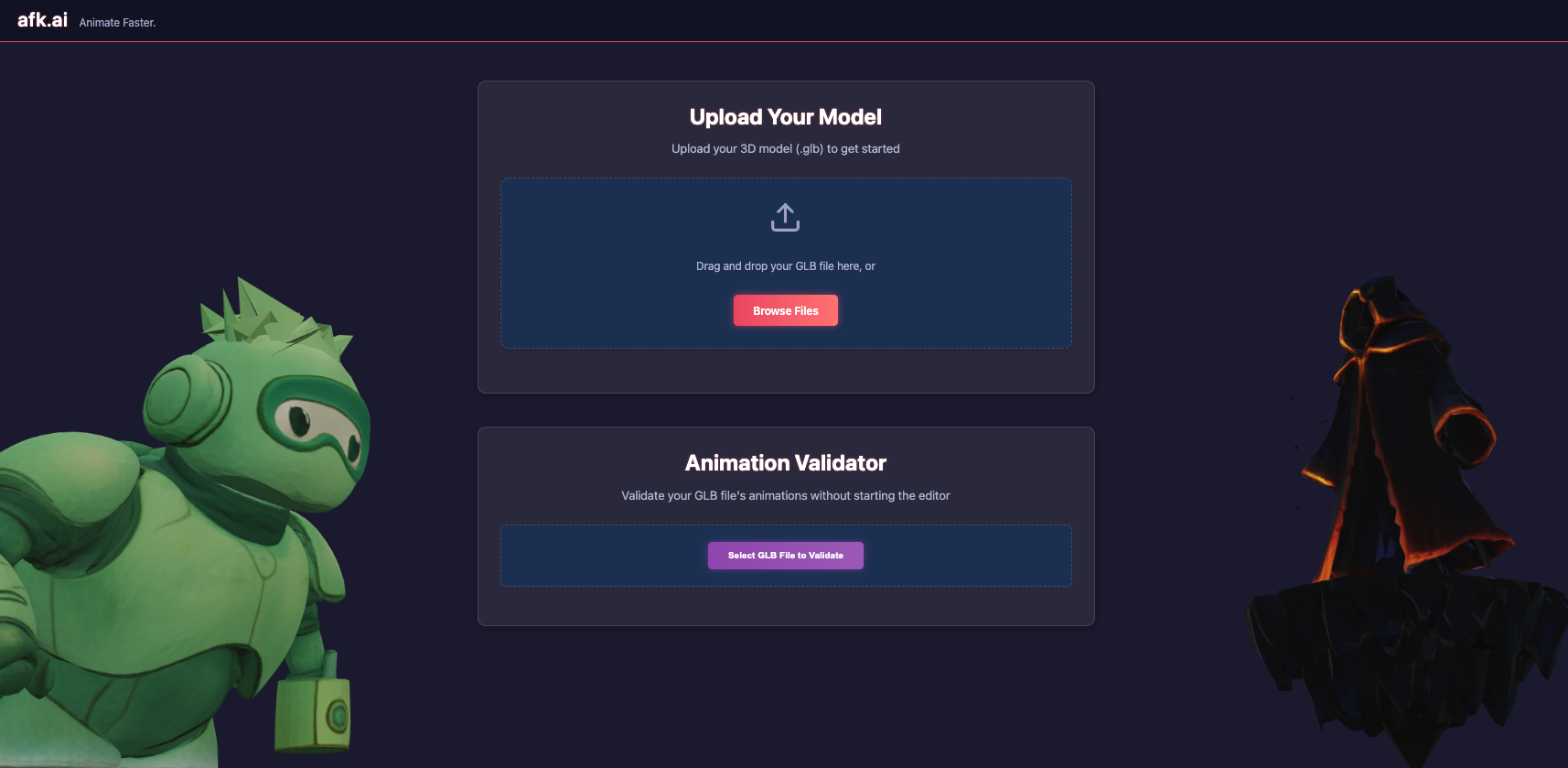 afk.ai - Animate GLB Models With AI